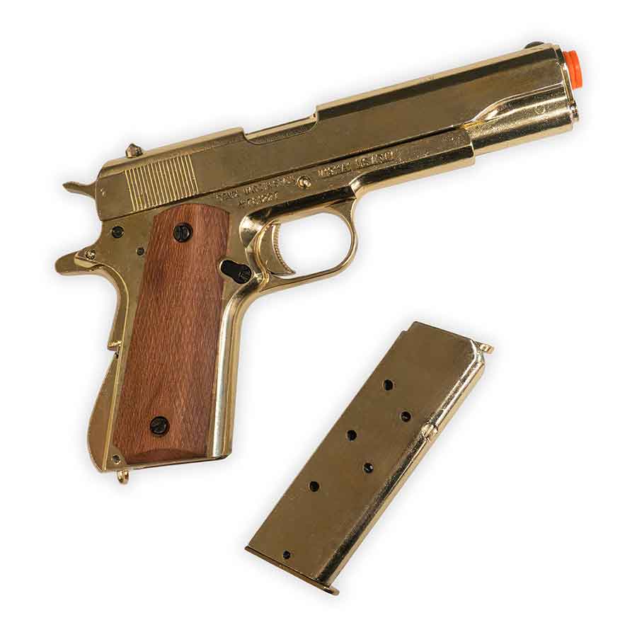 Non-Firing M1911 Replica | Denix | Removable Magazine | Gold Finish wi ...